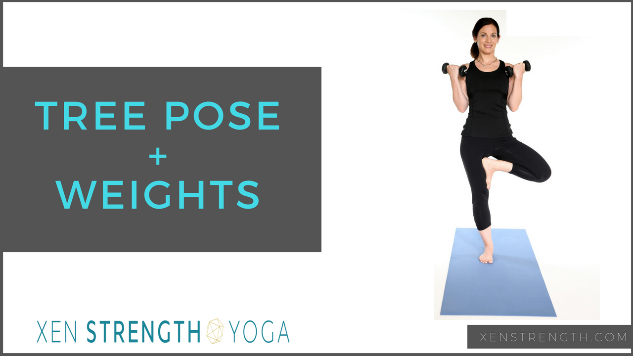 Tree Pose + Bicep Curl - Xen Strength Yoga Sculpt